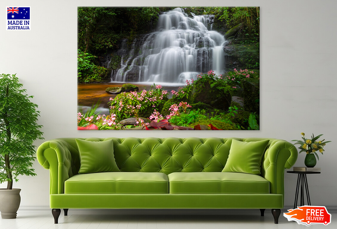 Mun dang waterfall rain forest Wall Canvas Home Decor Australian Made ...