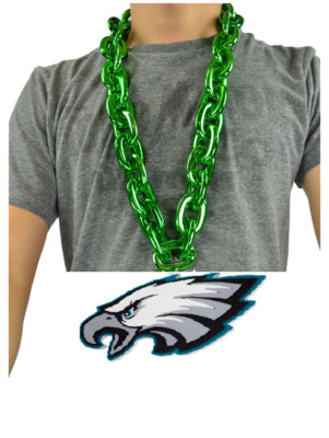 New NFL Philadelphia EAGLES HEAD GREEN BIG Fan Chain Necklace (FedEx ...