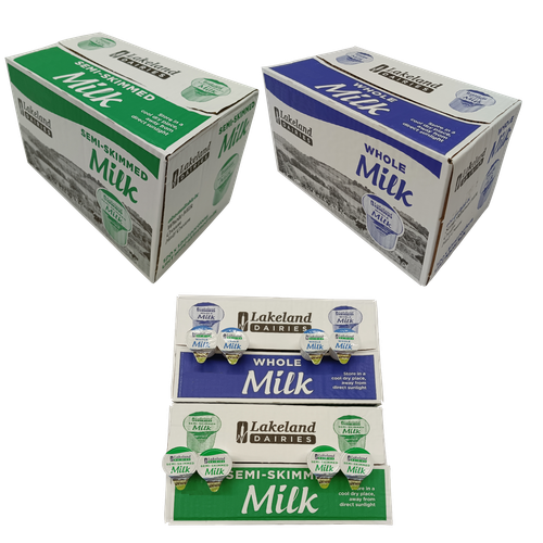 120x UHT Milk Pots 12ml – Semi Skimmed or Whole – Long Life Portions ...