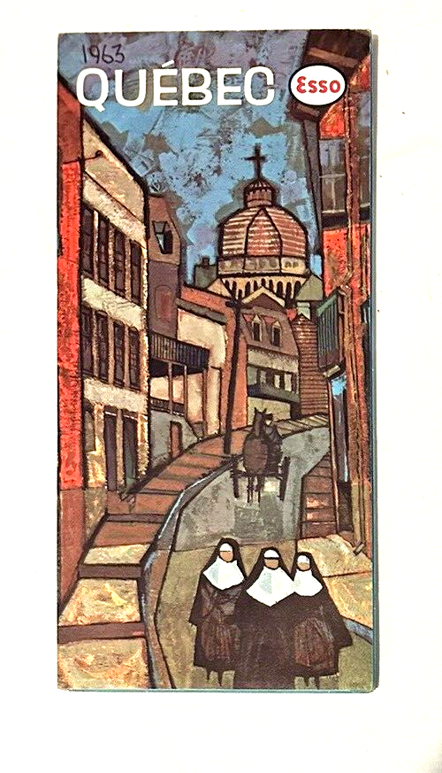 1963 Quebec road map Esso oil Canada | eBay