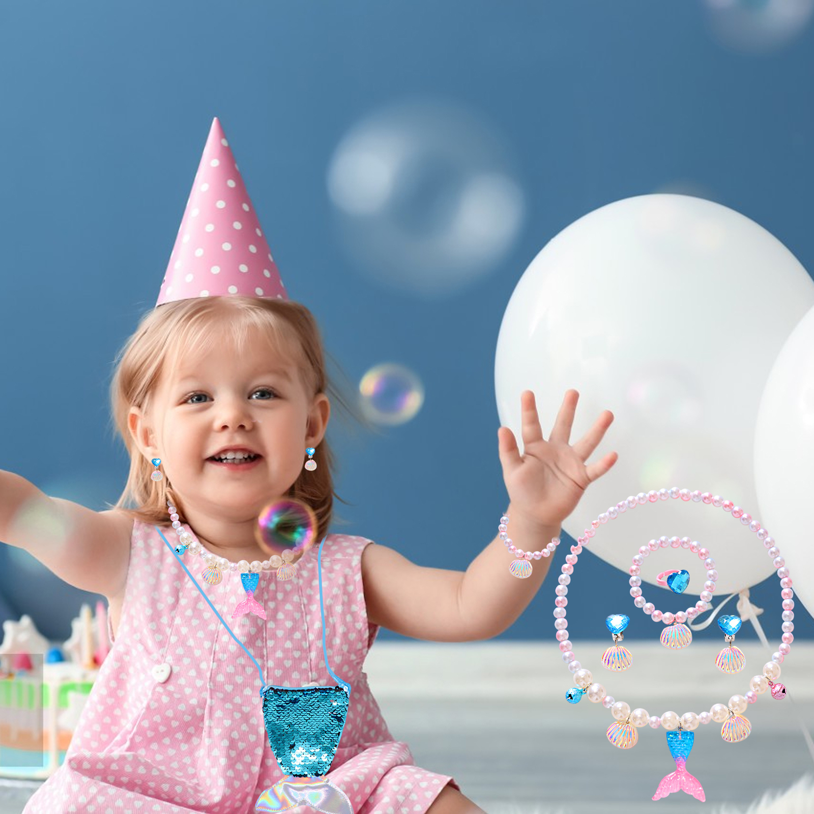 Mermaid Themed Jewelry for Girls Adorable Fishtail Bracelets Shimmering ...