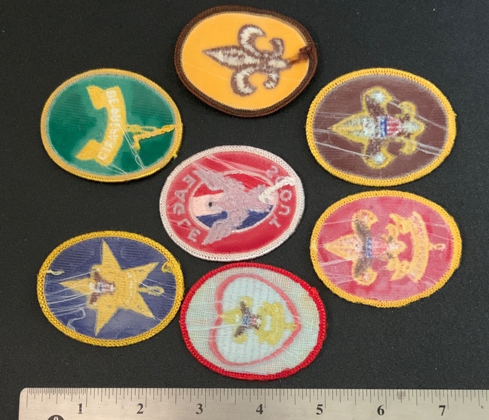 7 VTG 1970s BOY SCOUT RANK Badge PATCHES Eagle First Second Class Star ...
