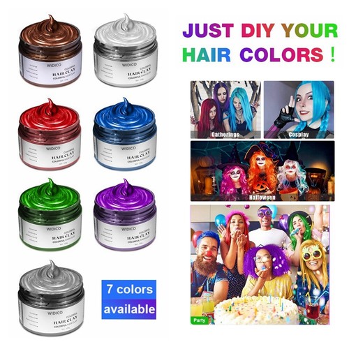 Washable Colorful Hair Clay Hair Color Wax Dye Mud Cream Temporary ...