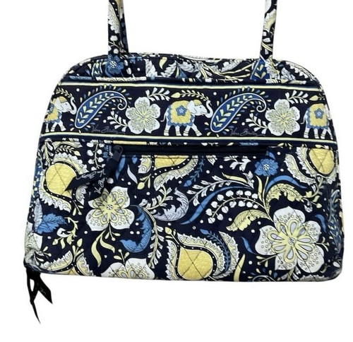 Vera Bradley Retired Ellie Blue Quilted Bowler Elephant Paisley ...