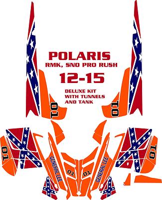 SNOWMOBILE WRAP POLARIS RUSH, PRO, RMK DECAL 12-15 GENERAL LEE WITH ...
