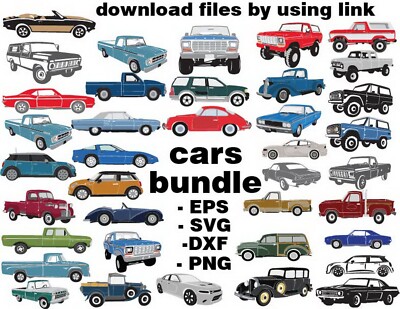 Car cutting file, classic car svg, old model cars, vector clipart ...