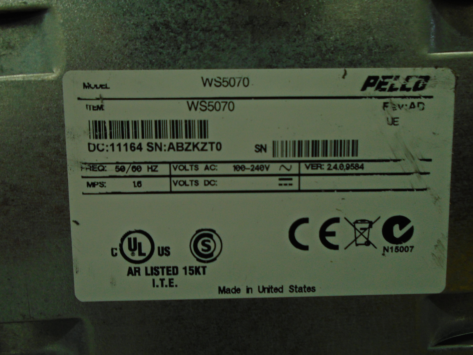 PELCO WS5070 ENDURA WORKSTATION | eBay