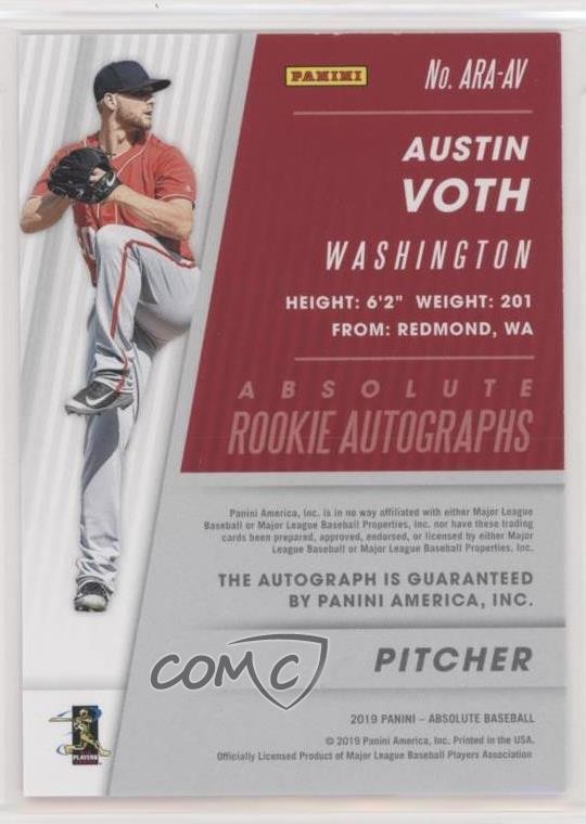 2019 Panini Chronicles Absolute Rookie Auto Red /50 Austin Voth #ARA-AV ...