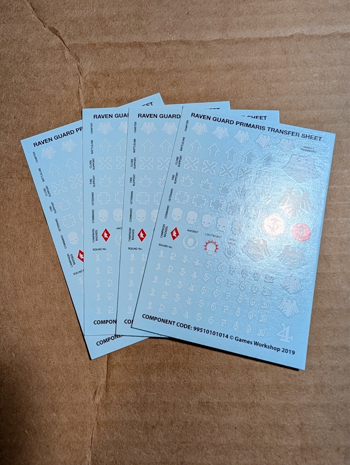 4x Raven Guard Primaris Transfer Sheets Warhammer 40k | eBay