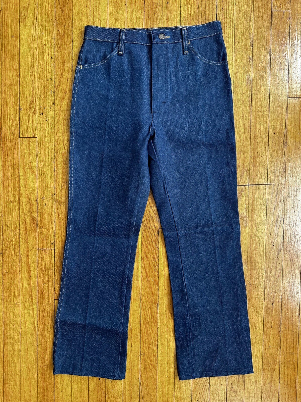 Vintage Rustler Wrangler Deadstock Raw Denim Talon Zip 30 x 29 USA Made ...
