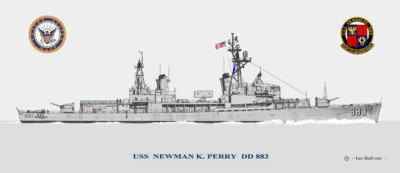 USS Newman K. Perry DD-883 in 1960s Ship Print US Navy | eBay