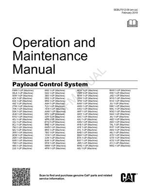 Caterpillar Payload Control System Operators Maintenance Manual ...