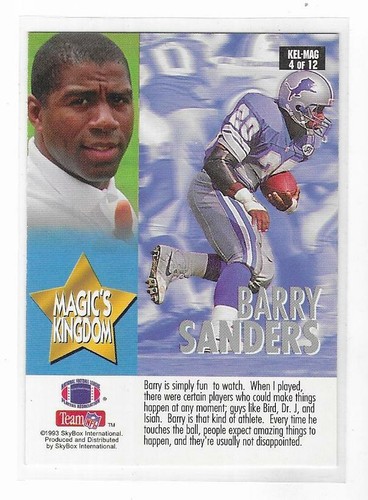 Barry Sanders Thurman Thomas 1993 SKYBOX IMPACT NFL INSERT CARD #KEL ...