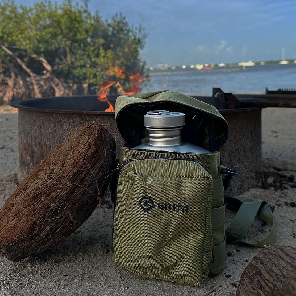 GRITR Titanium Canteen Mess Kit, Camping Open Fire Cookware Set w ...