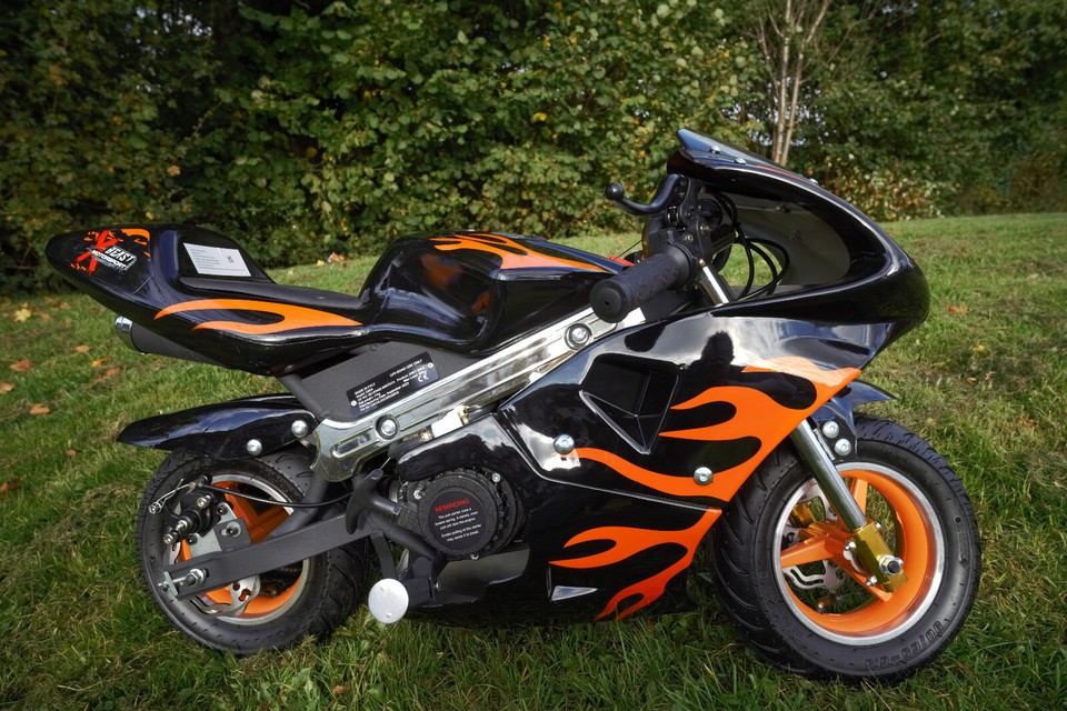 Mini Pocket Motorcycle Moto Racer Sports Petrol ORANGE Dirt Bike 50cc ...