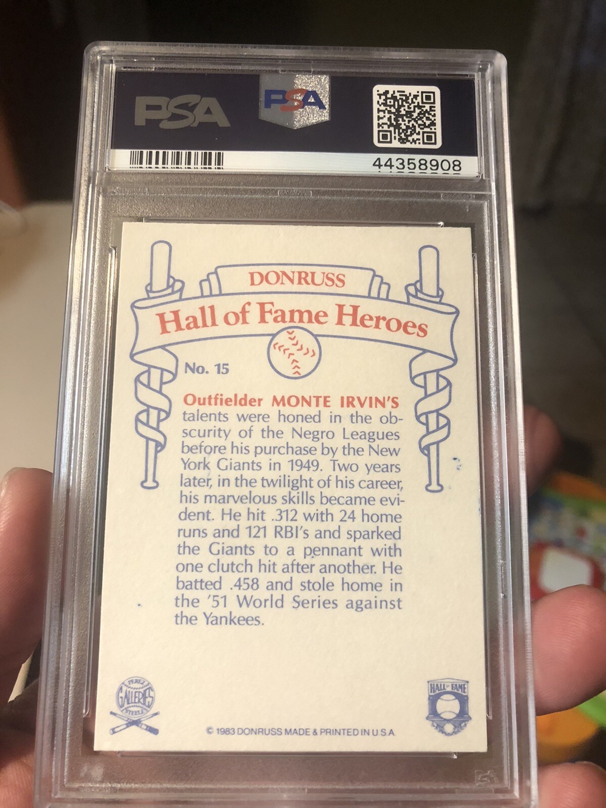 1983 Donruss Monte Irvin Hall Of Fame Heroes Signed PSA 7 Auto 10 | eBay