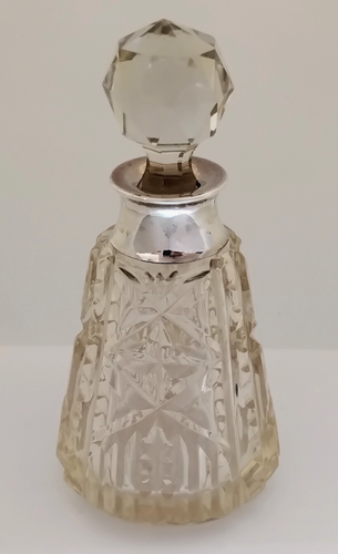 ANTIQUE CUT CRYSTAL GLASS & SILVER COLLAR PERFUME SCENT BOTTLE Hallmarked 1927 | eBay UK