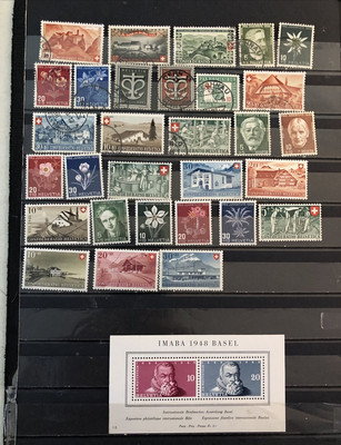 Switzerland Collection Mint Used On Card B73-178 Imaba 1948 Basel S ...