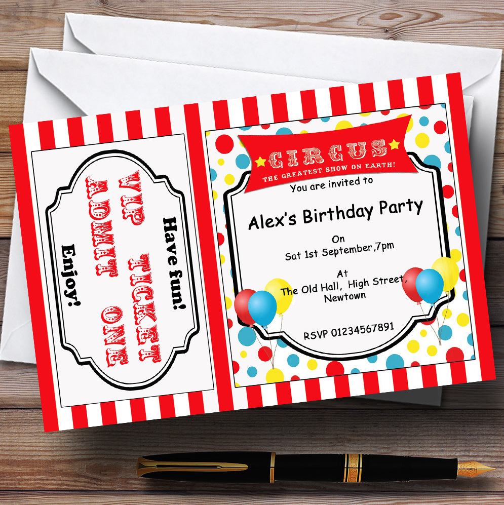 Circus Invitations