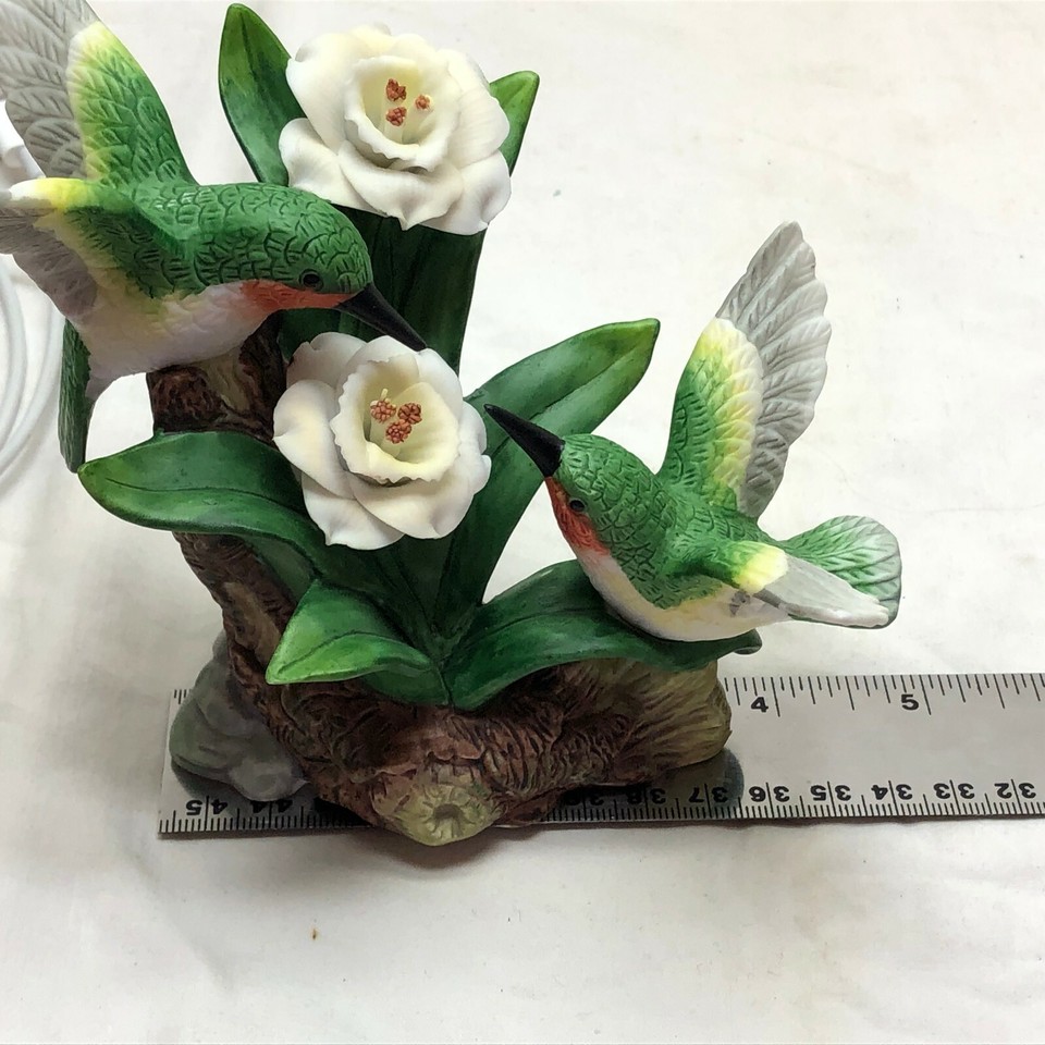 Porcelain Hummingbirds and Flowers Figurine 1997 by Y.H. | eBay