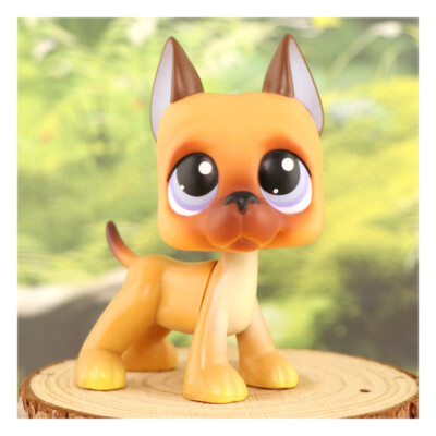 Mini Pet Shop lps Great Dane #244 Rare LPS Figure Brown Dog Bobble Head ...