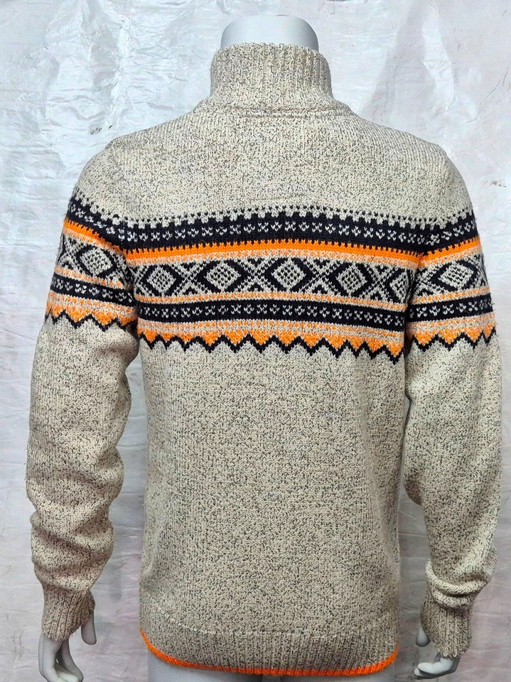 SUPERDRY Mens Lovely Vintage Acrylic Zip Up Pull Over Jumper High Neck ...