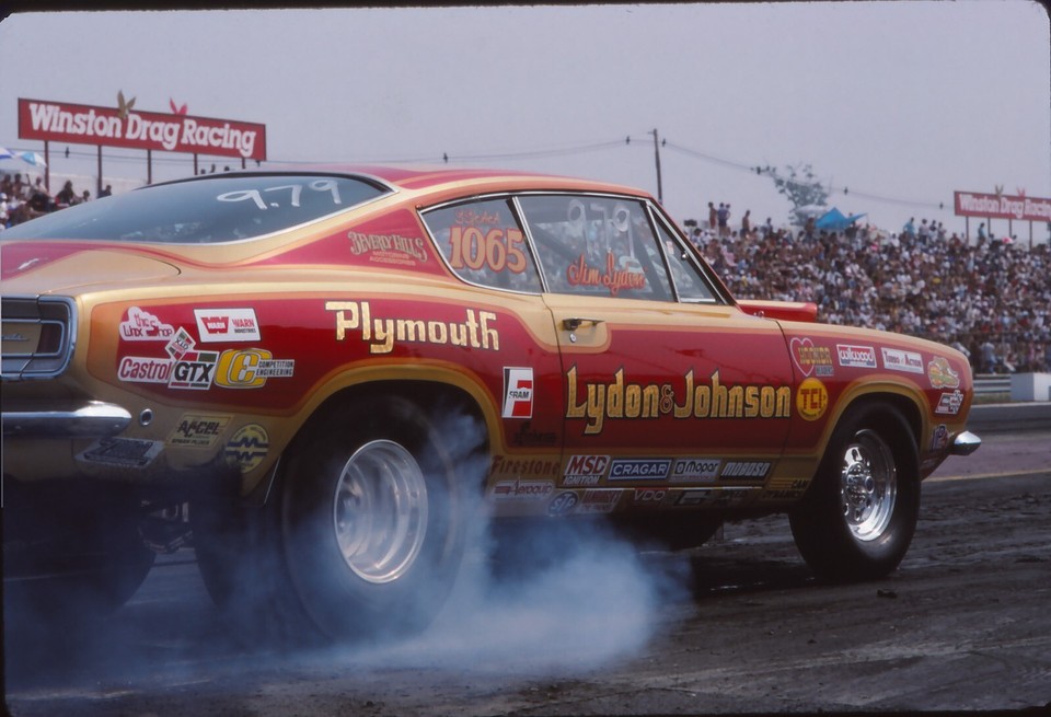 Vintage NHRA Drag Racing-Lydon & Johnson-Hemi 'Cuda-Super Stock/A-Maple ...