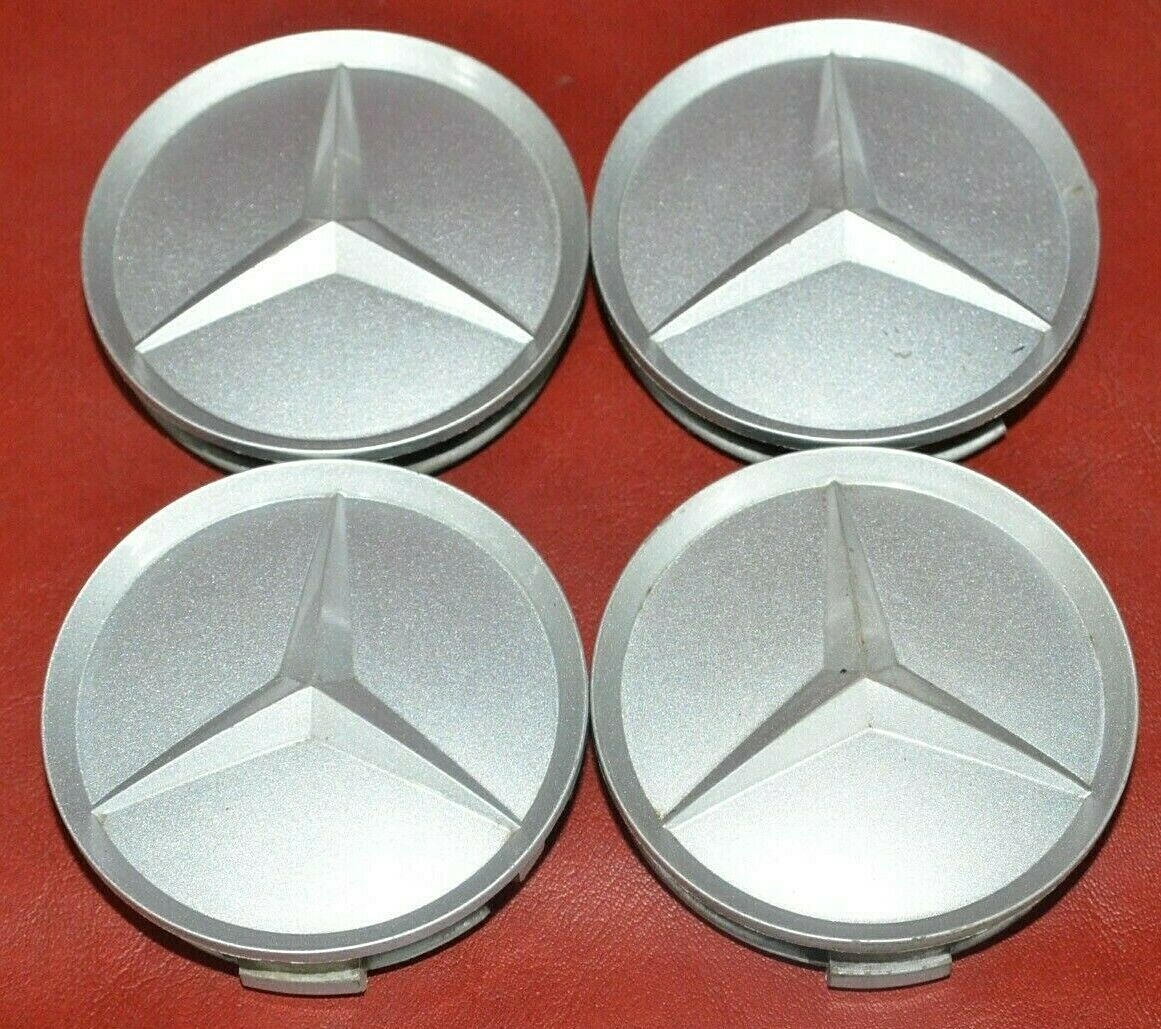 1995-2012 Mercedes Center Caps Hubcaps 201 401 02 25 Set of Four Silver ...
