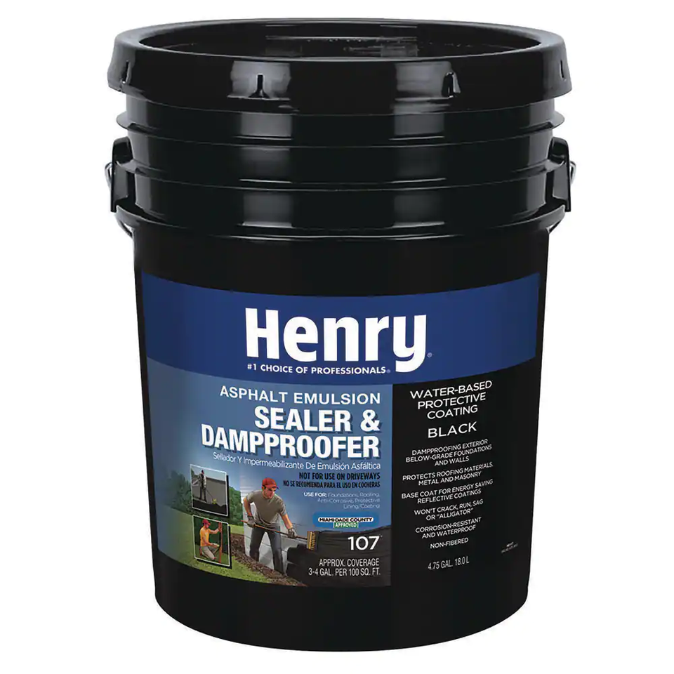 4.75 Gal. Asphalt Emulsion Sealer & Dampproofer Roof Coating Waterproof ...