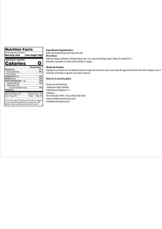 Bissy Tea (Kola Nut) 24 Tea Bags by Caribbean Dreams (PACK OF 2) | eBay