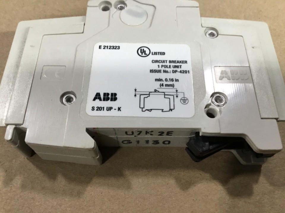 ABB S201UP-K Rail Mount Circuit Breaker 1 Pole 2A S201UP-K2 #06D59 | eBay