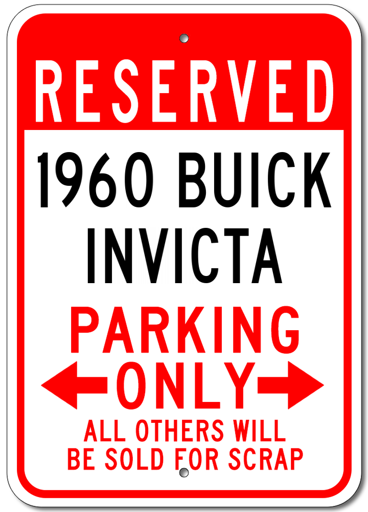 1960 60 BUICK INVICTA Parking Sign Custom Vintage Garage Aluminum ...