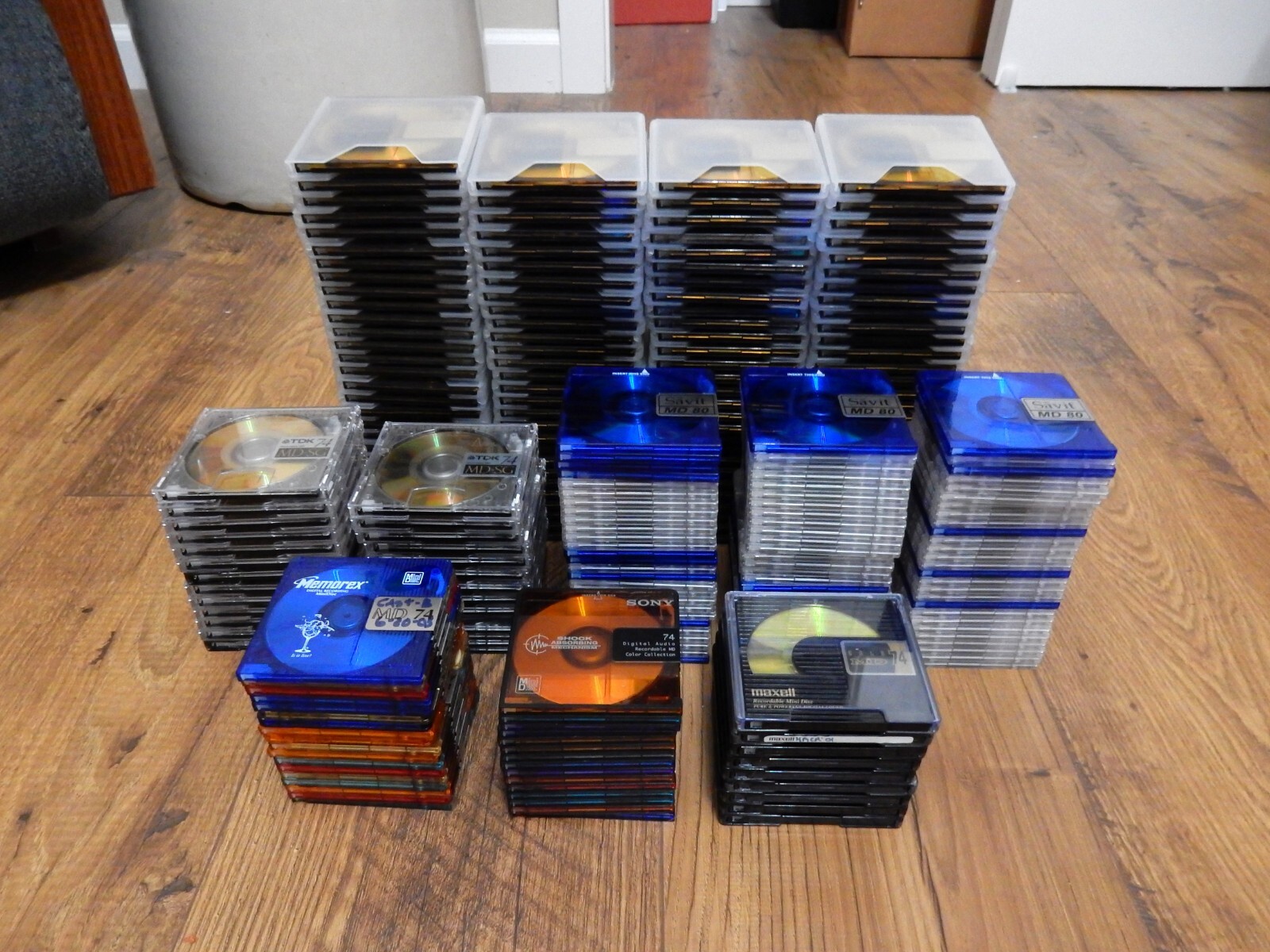 Lot of 260 used Mini Discs Mixed 74 / 80 min TDK, Memorex, Sony, Maxell ...