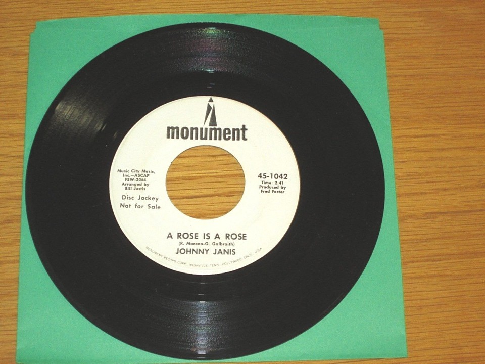 PROMO COUNTRY 45 RPM - JOHNNY JANIS - MONUMENT 1042 - "I HEAR IT NOW ...
