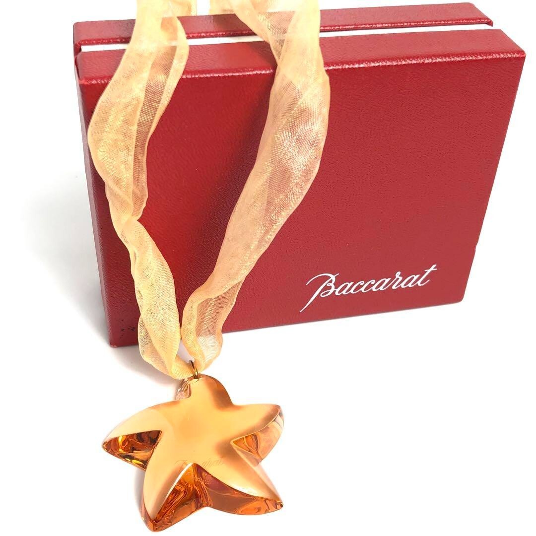 Baccarat Necklace Pendant Choker Star Orange Crystal W/Box Used | eBay