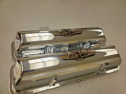 RARE 1963-67 FORD 427-T CHROME VALVE COVER SET For TRANSISTORIZED ...