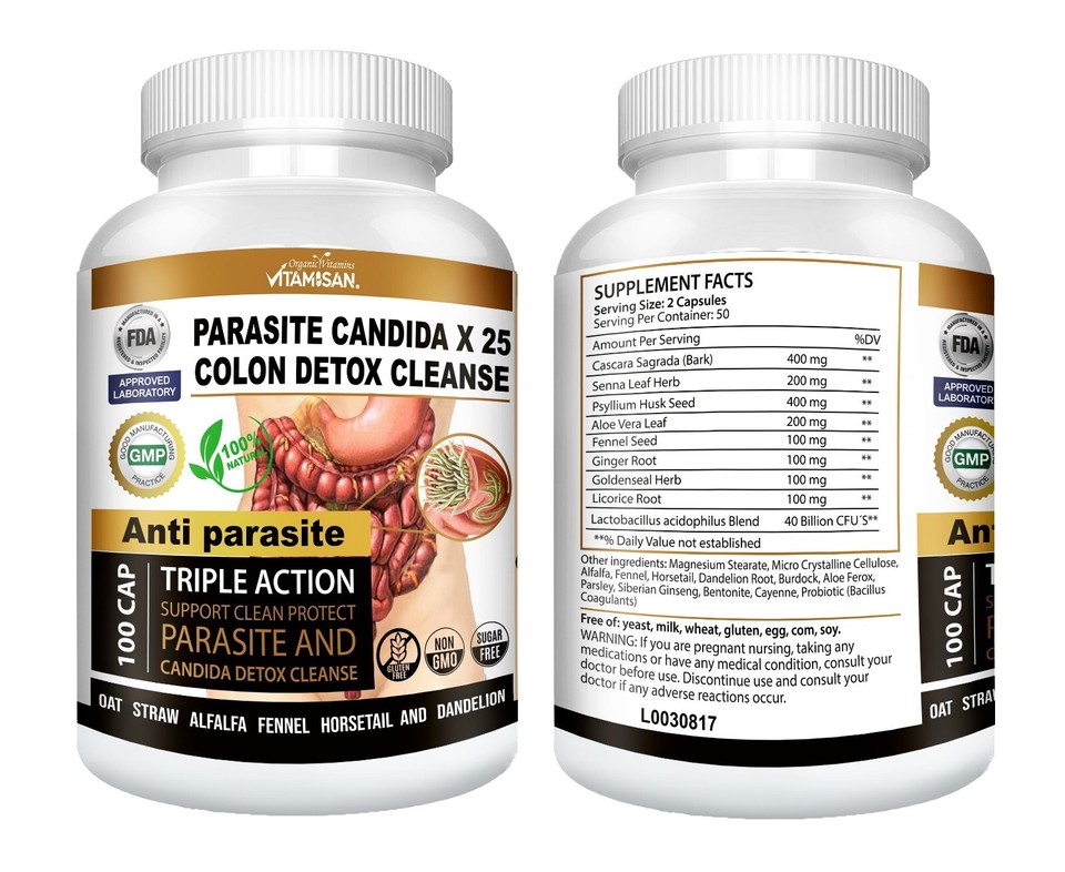 Parasite Cleanse DETOX Liver Colon Yeast Killer Pills All Natural detox ...