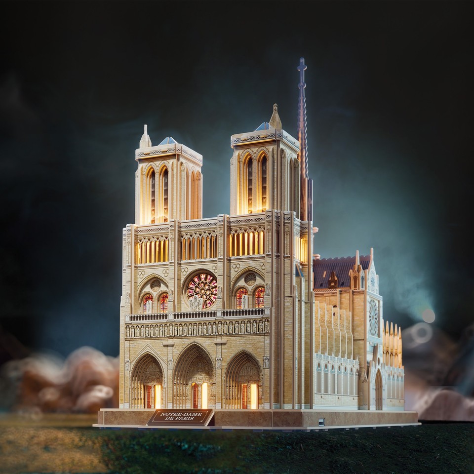 4D Build Architect Series: Notre-Dame 3D Puzzle Model Kit with LED ...