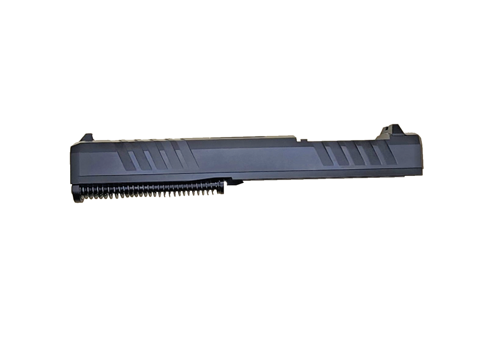 G19 Complete Slide - Single ROW Ported Black Slide/Barrel fits Glock 19 ...