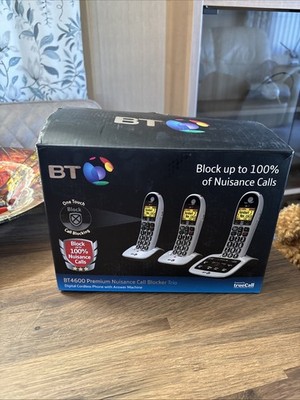 BT 4600 Trio Cordless Phones Triple Big Button Nuisance Call Blocker ...