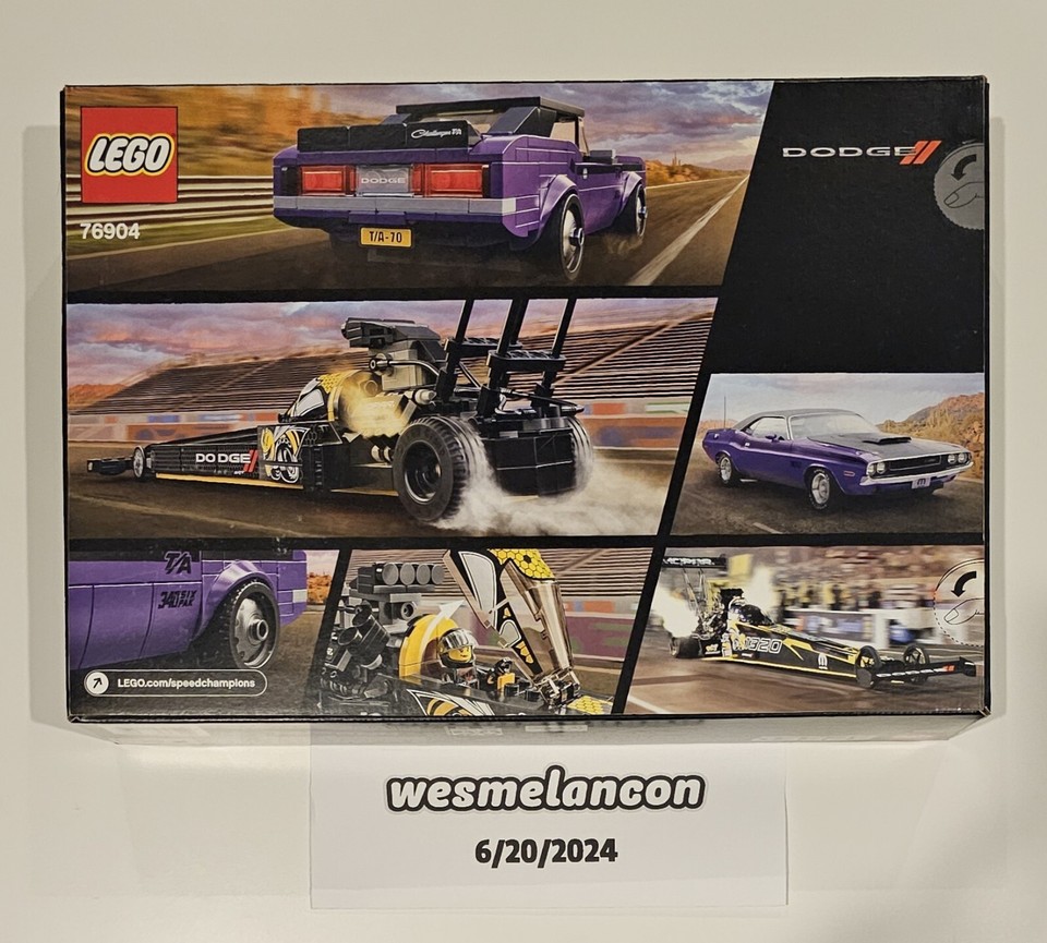 LEGO 76904 Mopar Dodge SRT Top Fuel Dragster and 1970 Dodge Challanger ...