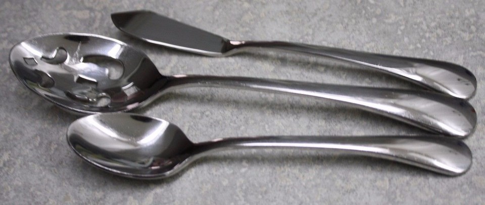 Cambridge CBS116 Stainless PIERCED SERVING SPOON, BUTTER SPREADER ...
