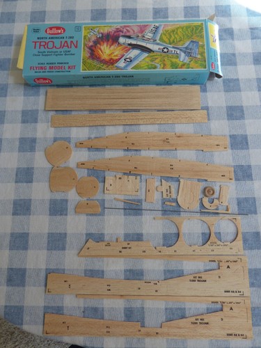 Guillow's T-28D Trojan Partial Airplane Model Kit, Balsa and Tissue ...