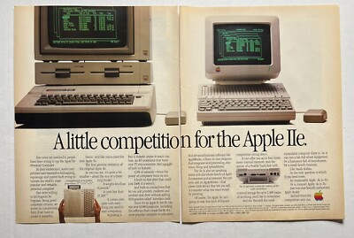 1984 Apple Computers Apple IIc Vtg Print Ad 16.5"x11" competition for ...