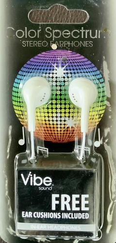 Color Spectrum - Stereo Earbuds - Vibe Sound w/Ear Cushions- White - DG ...