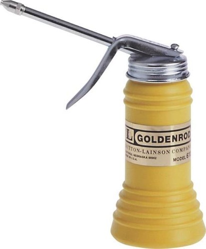 NEW GOLDENROD 610 PLASTIC 6OZ OIL CAN PUMP OILER STRAIGHT SPOUT USA ...