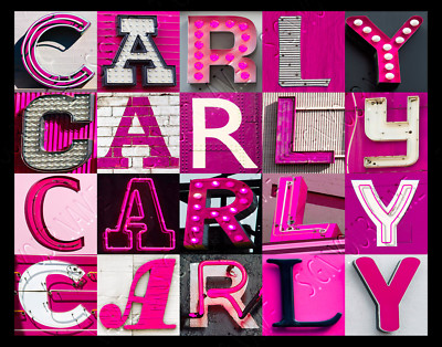 CARLY Name Poster featuring photos of actual PINK sign letters | eBay
