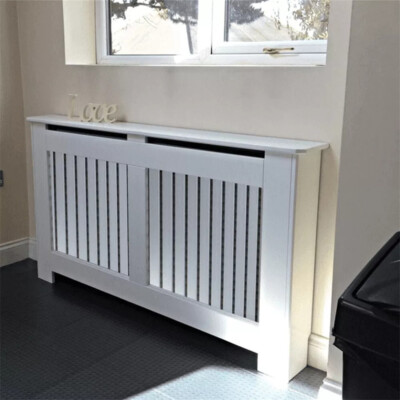 100cm High Radiator Cover Wood Cabinet MDF Trellised Grill Heating ...