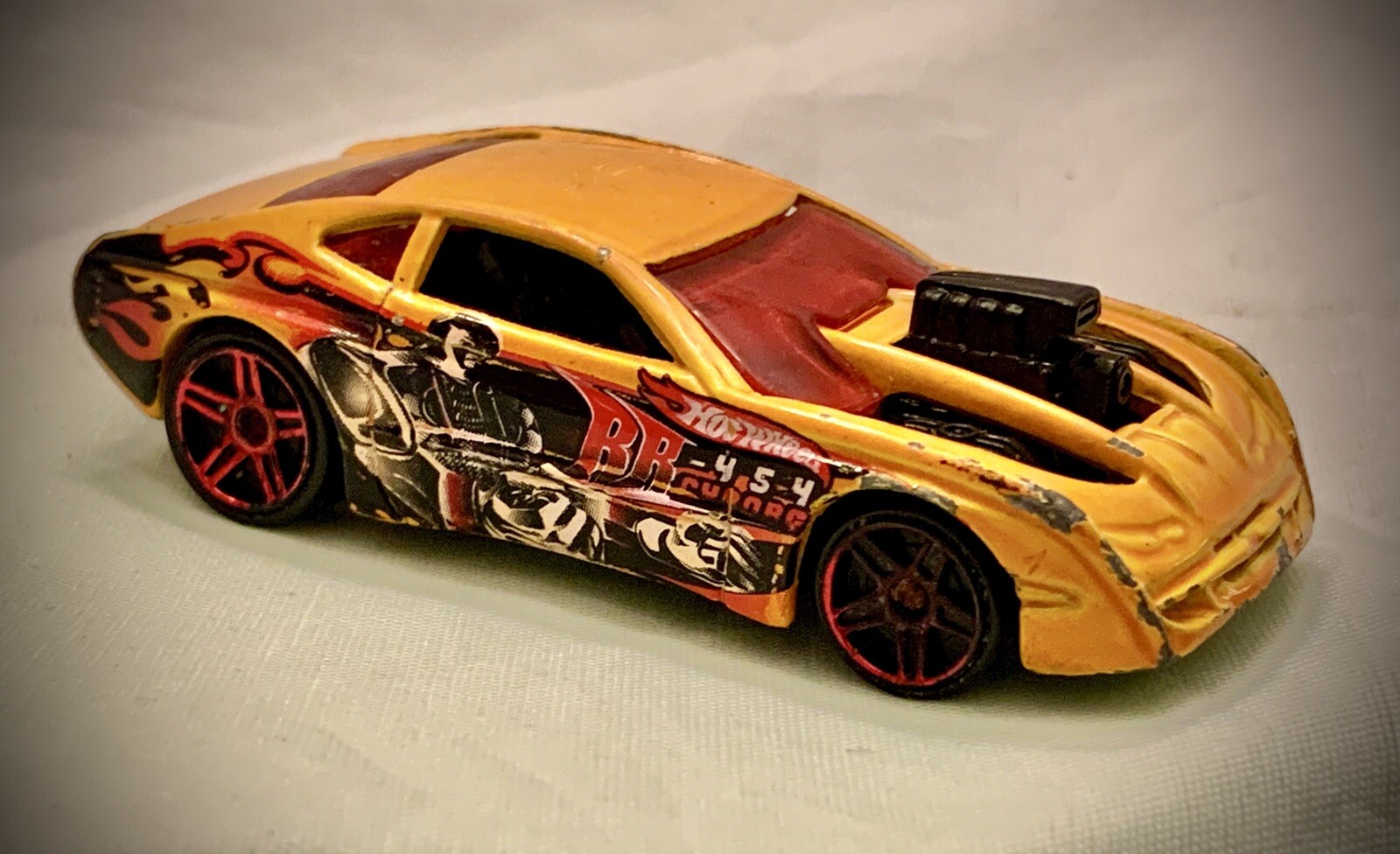 HOT WHEELS 2001 - OVERBORED 454 - RR CYBORG - 2 7/8" - ORANGE DIECAST ...