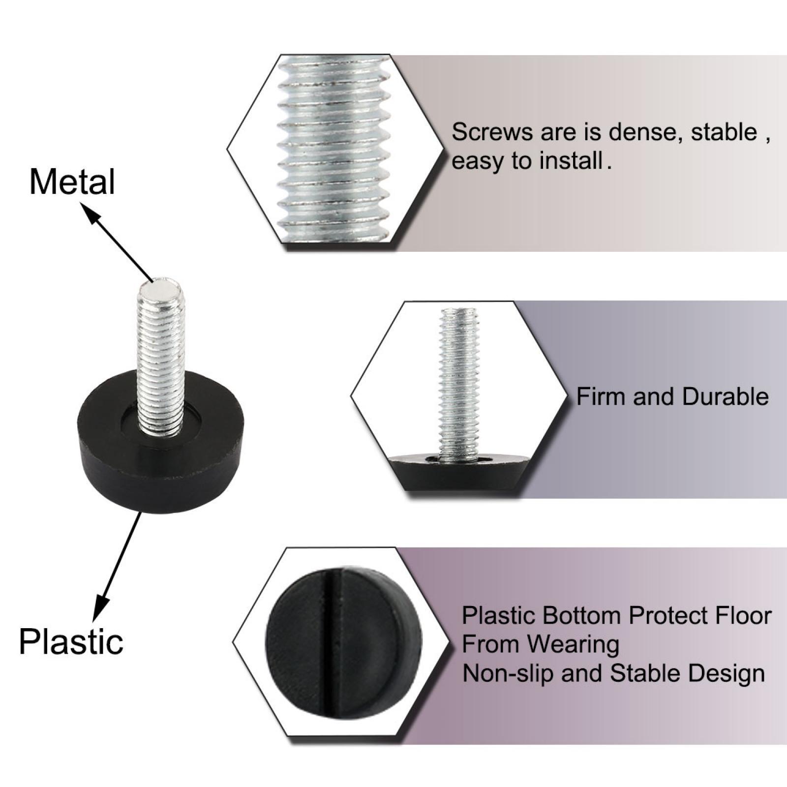 50pcs M6x18mm Thread Table Desk Screw On Levelling Foot Feet 20mm Base ...